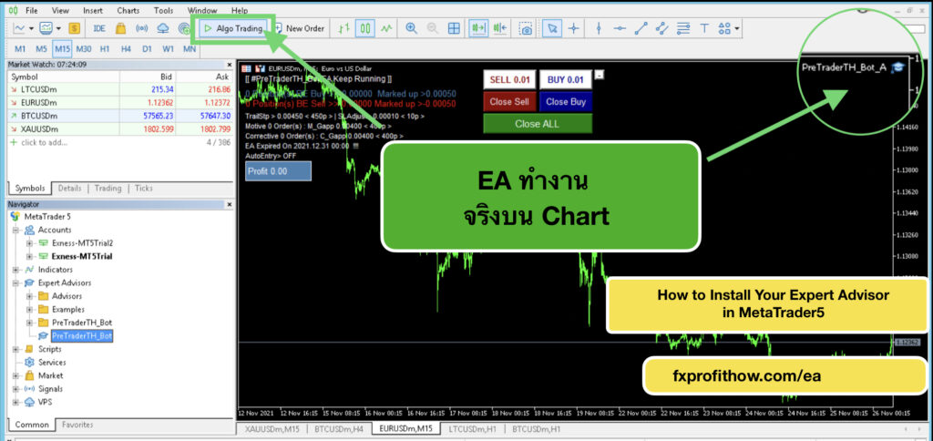 วิธีนำ EA MT5 ไปใช้งานบน Chart - เล่าเรื่องเทรด